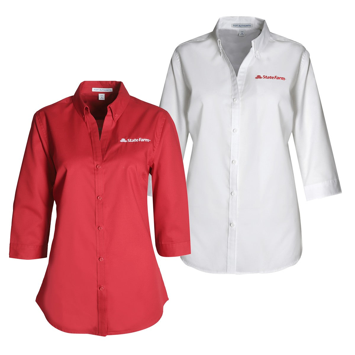 Women's 3/4 Sleeve Twill Shirt – State Farm - Wallace Graphics